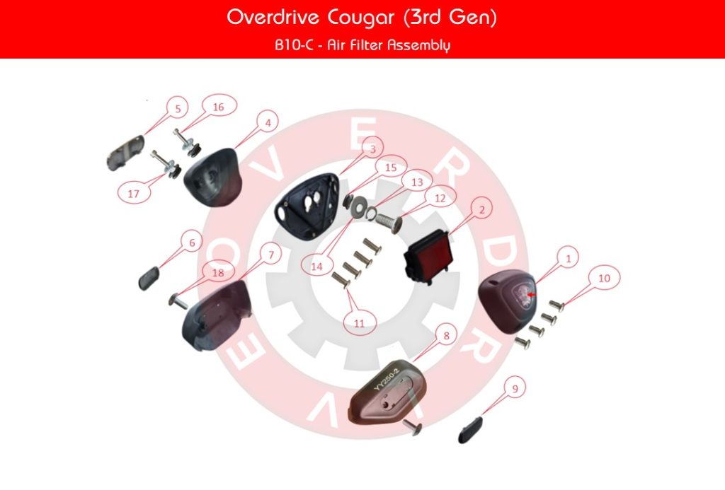 Cougar 3rd Gen - Air Filter Assembly - Overdrive